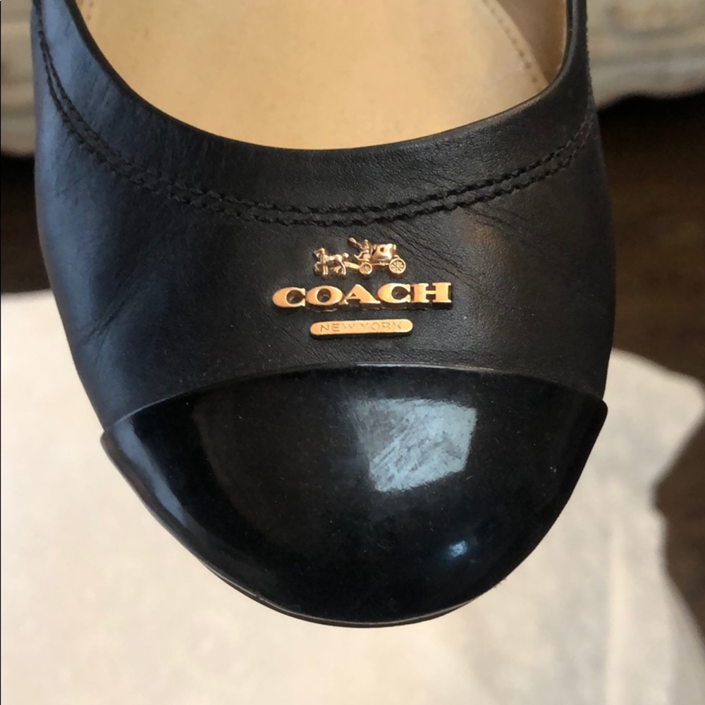 Coach Black Patent Tipped Ballet Flats - Gem